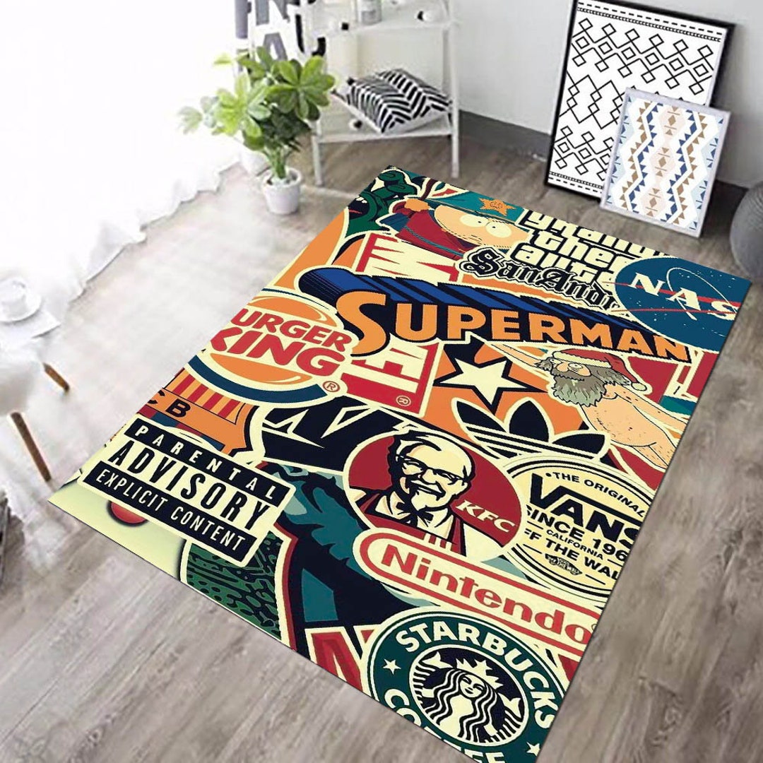 Popular Logos Popular Rug Living Room Decor Home Decor - Etsy