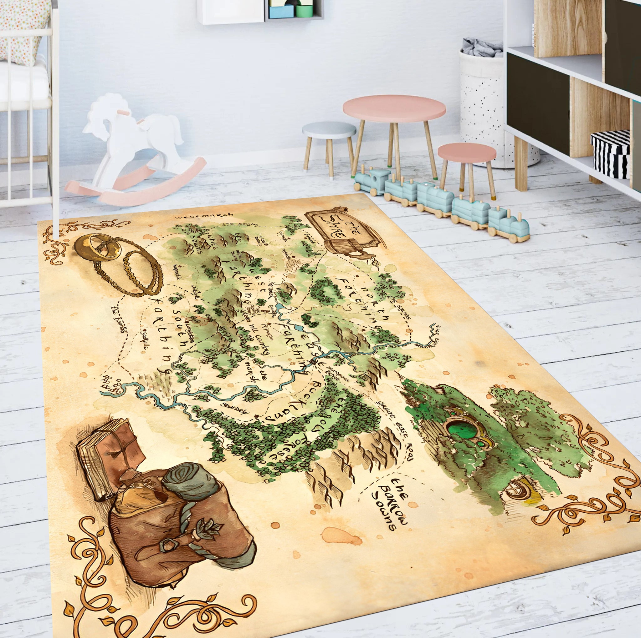 Middle Earth Map Rug,popular Movie Rug, Map Rug, the Rings Map Rug ...