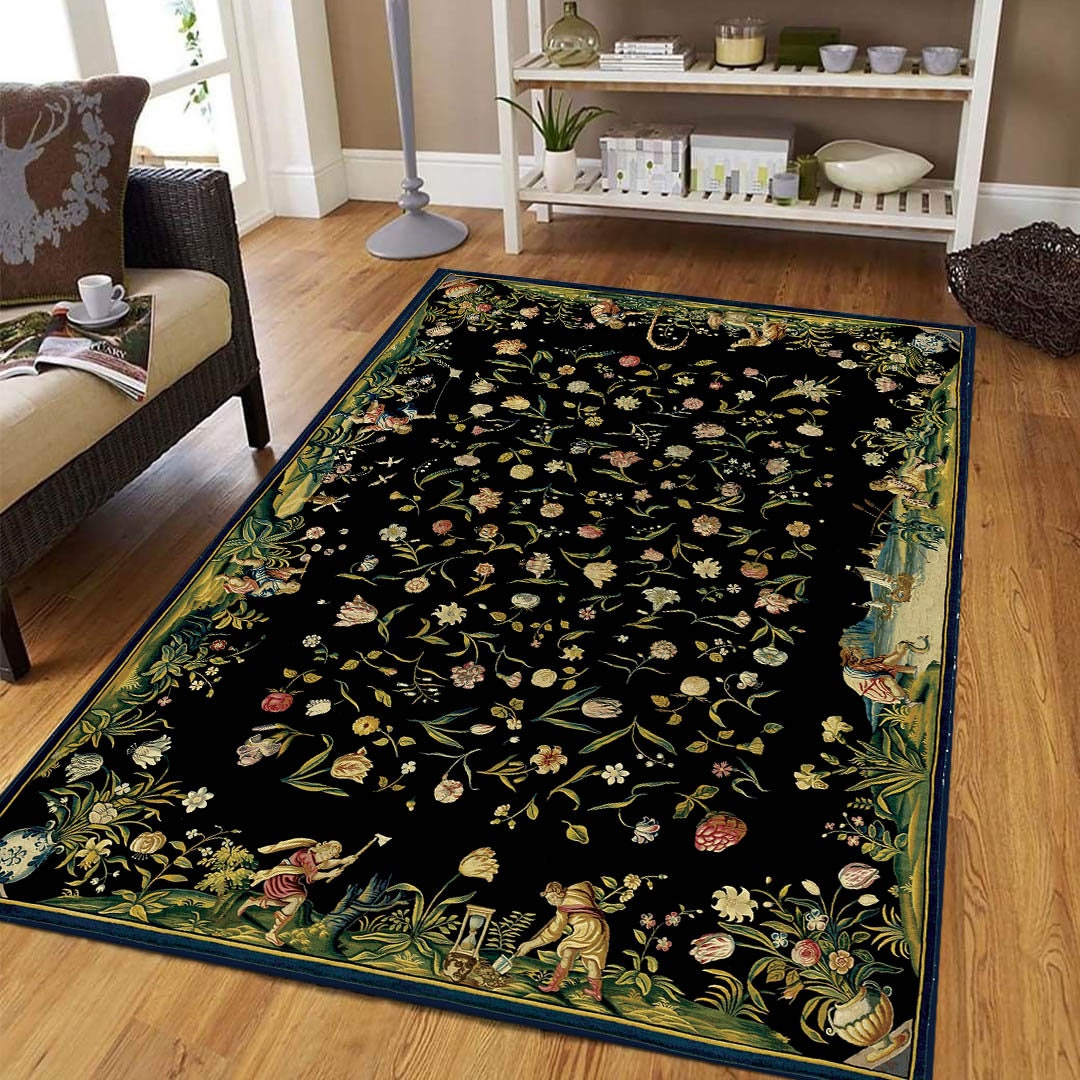 Floral Rug, Garden Rug, Flower Rug,flower Theme Rug, Garden Pattern Rug ...