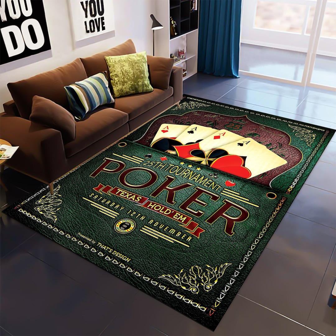 Poker Rug, Game Rug, Poker Card Rug, Young Room Carpet, Game Room Rug ...