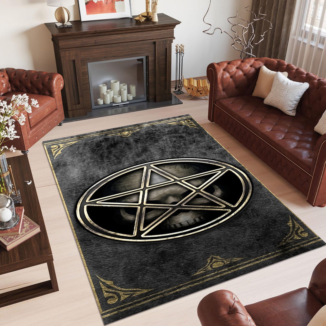 Pagan Symbol Rug, Gothic Rug, Fear Rug, Satanic Rug, Living Room Rug ...