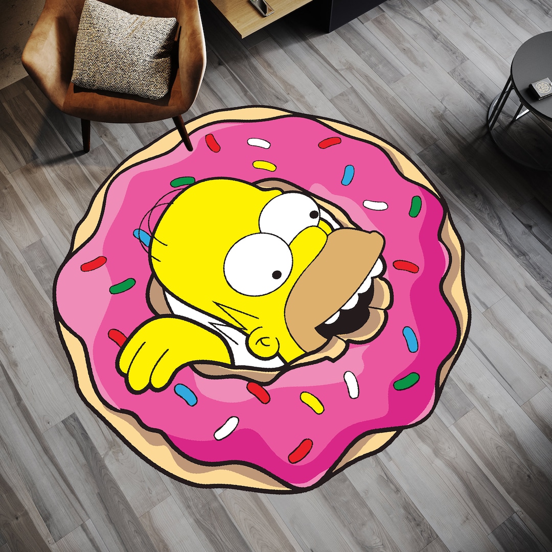 Simpsons Rug, Donut Rug, Popular TV Rug, Simpsons Series Rug, Area Rug ...