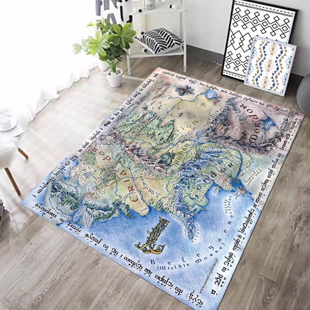 Lord of Rings Rug, Hobbit Rug, Map Rug, Modern Rug, Map Rug, Entry Rug ...
