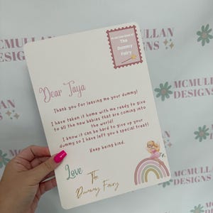 Personalised Dummy Fairy Letter, A4 Size, Printed on 300gsm Matte Card ...