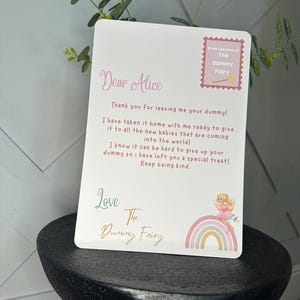Personalised Dummy Fairy Letter, A4 Size, Printed on 300gsm Matte Card ...