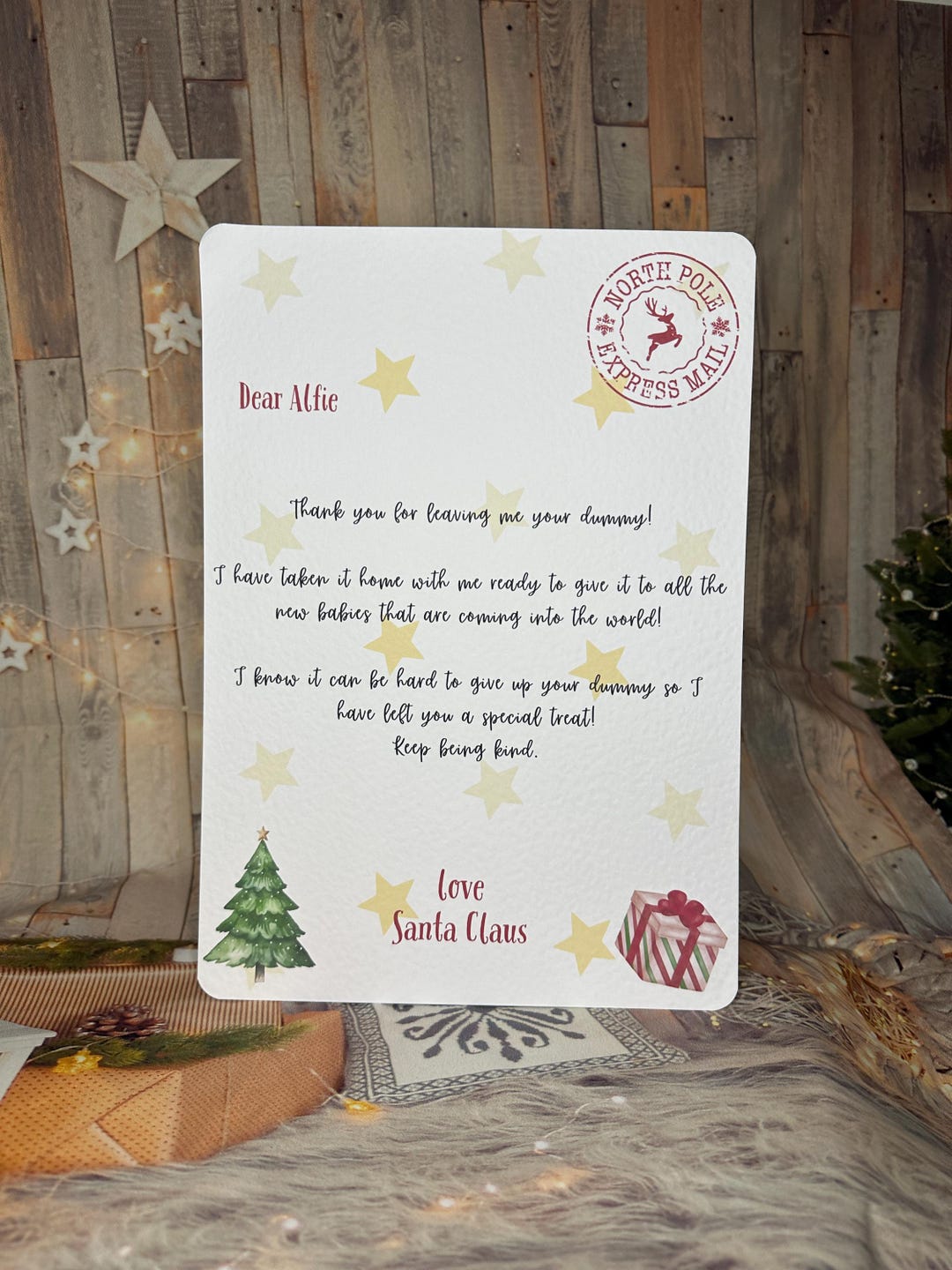 Personalised Santa Letter, A4 Size, Printed on 300gsm Hammered Card ...
