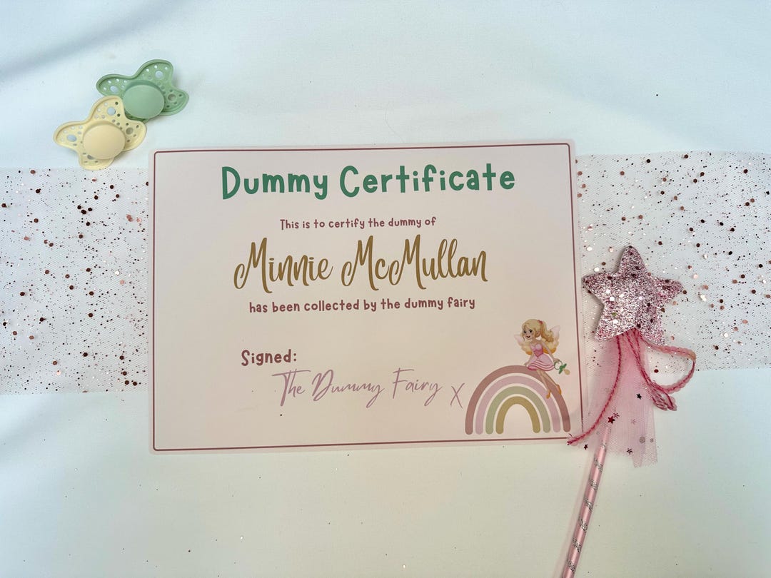 Certificate for Dummy, Dummy Certificate, Reward for Giving up the ...