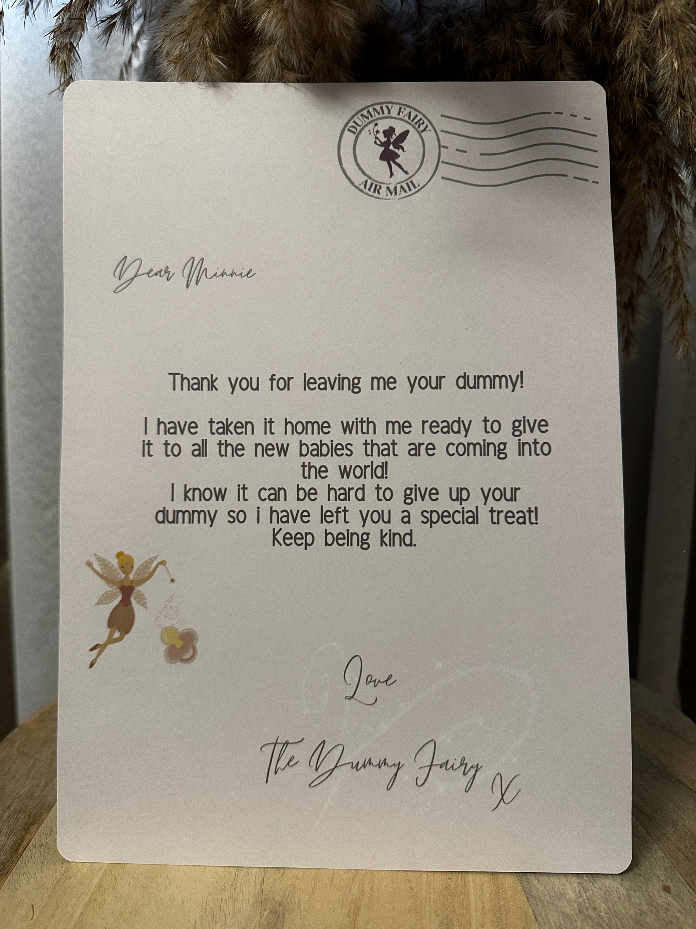 Personalised Dummy Fairy Letter, A4 Size, Printed on 300gsm Matte Card ...