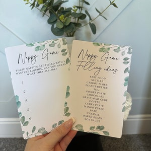 Pampas Nappy Game for Baby Showers - Includes 5 Nappies, Answer Sheets ...