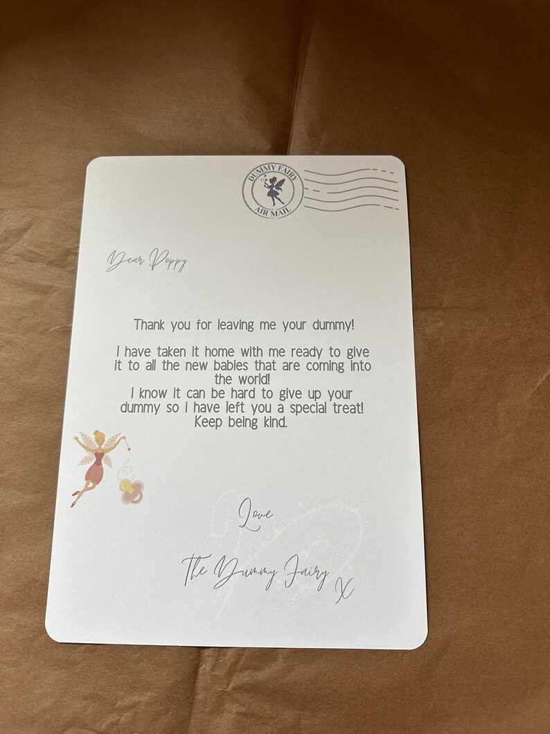 Personalised Dummy Fairy Letter, A4 Size, Printed on 300gsm Matte Card ...