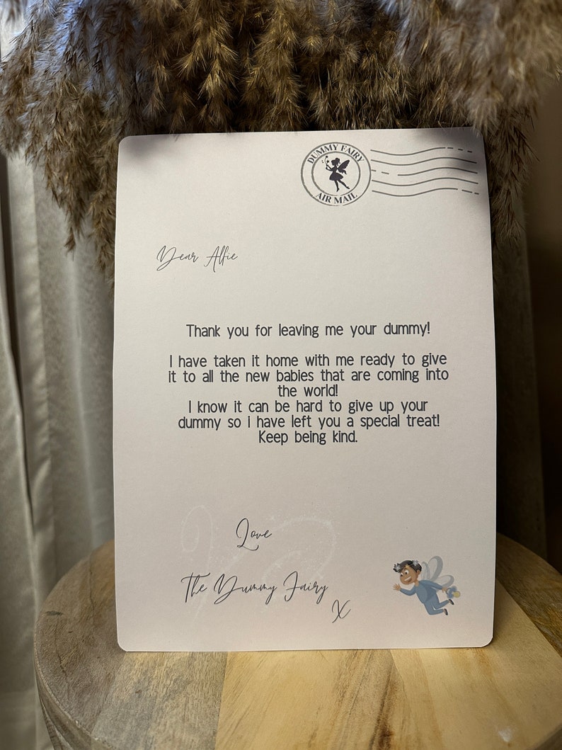 Personalised Dummy Fairy Letter, A4 Size, Printed on 300gsm Matte Card ...
