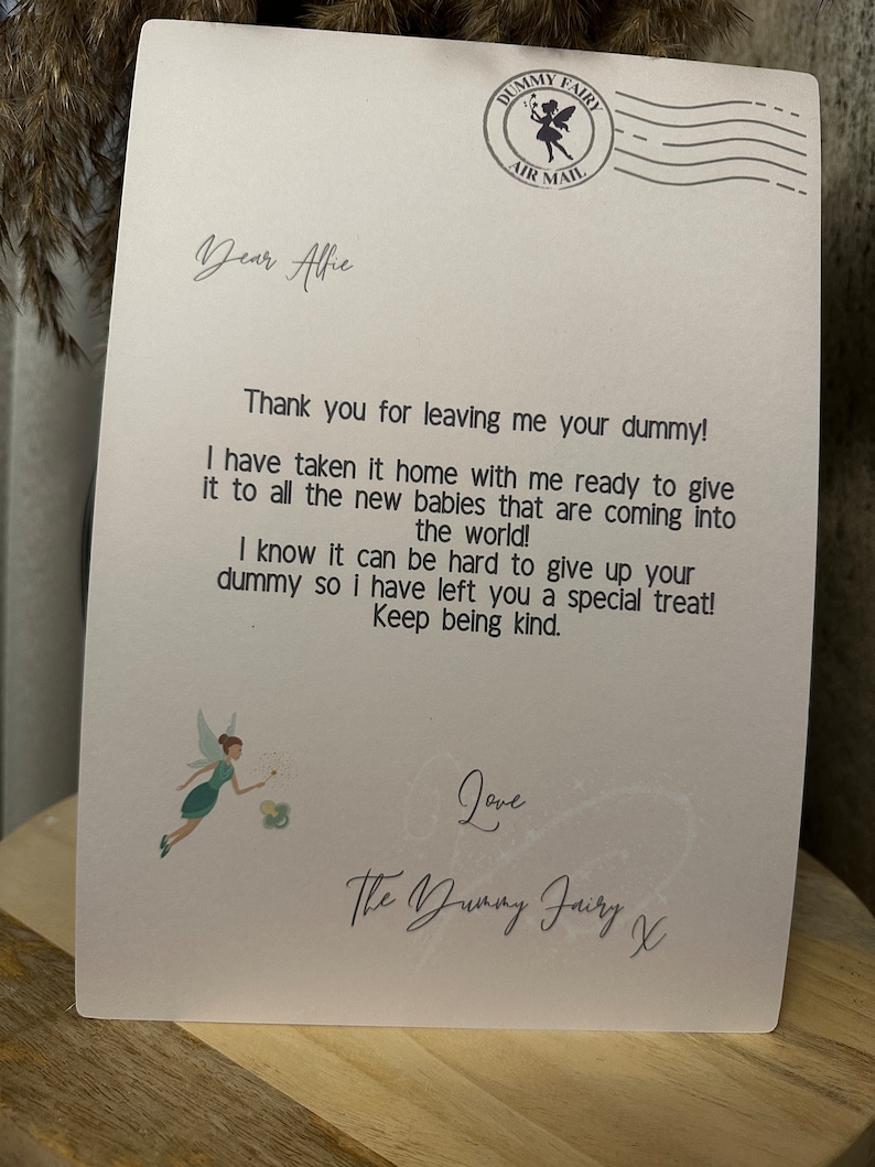 Personalised Dummy Fairy Letter, A4 Size, Printed on 300gsm Matte Card ...