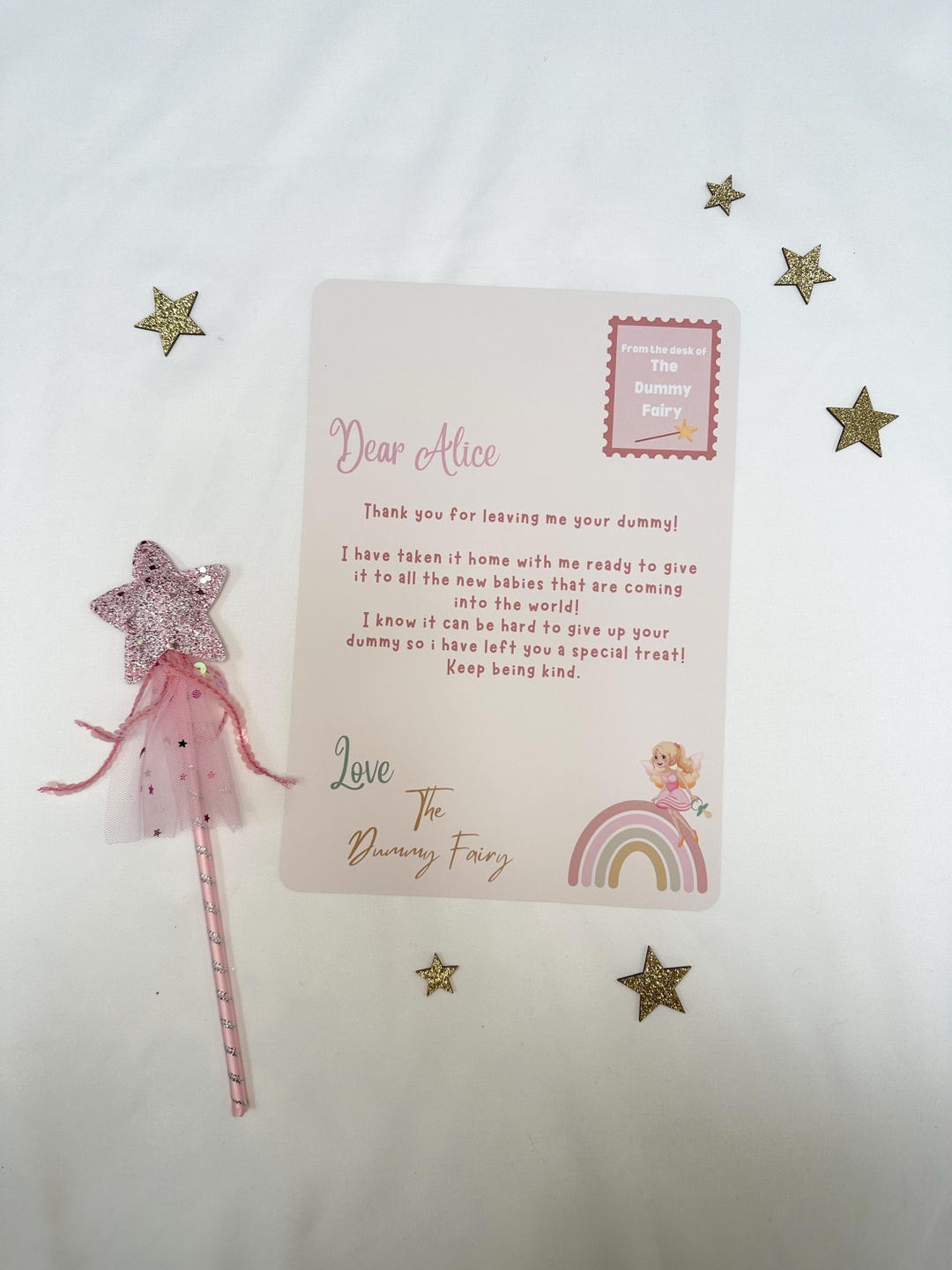 Personalised Dummy Fairy Letter, A4 Size, Printed on 300gsm Matte Card ...