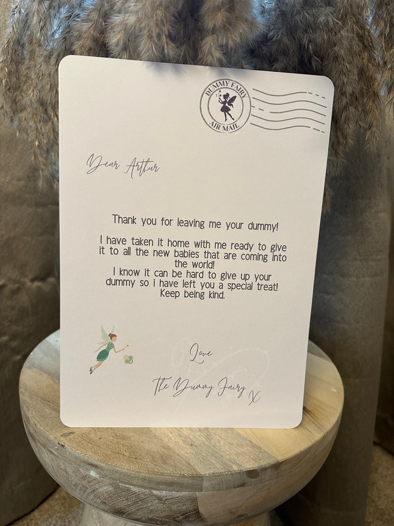 Personalised Dummy Fairy Letter, A4 Size, Printed on 300gsm Matte Card ...