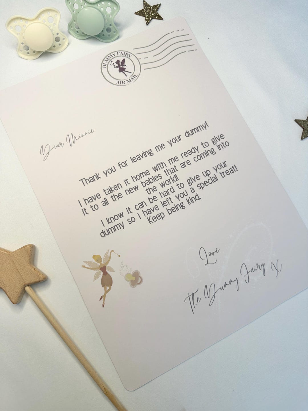 Personalised Dummy Fairy Letter, A4 Size, Printed on 300gsm Matte Card ...