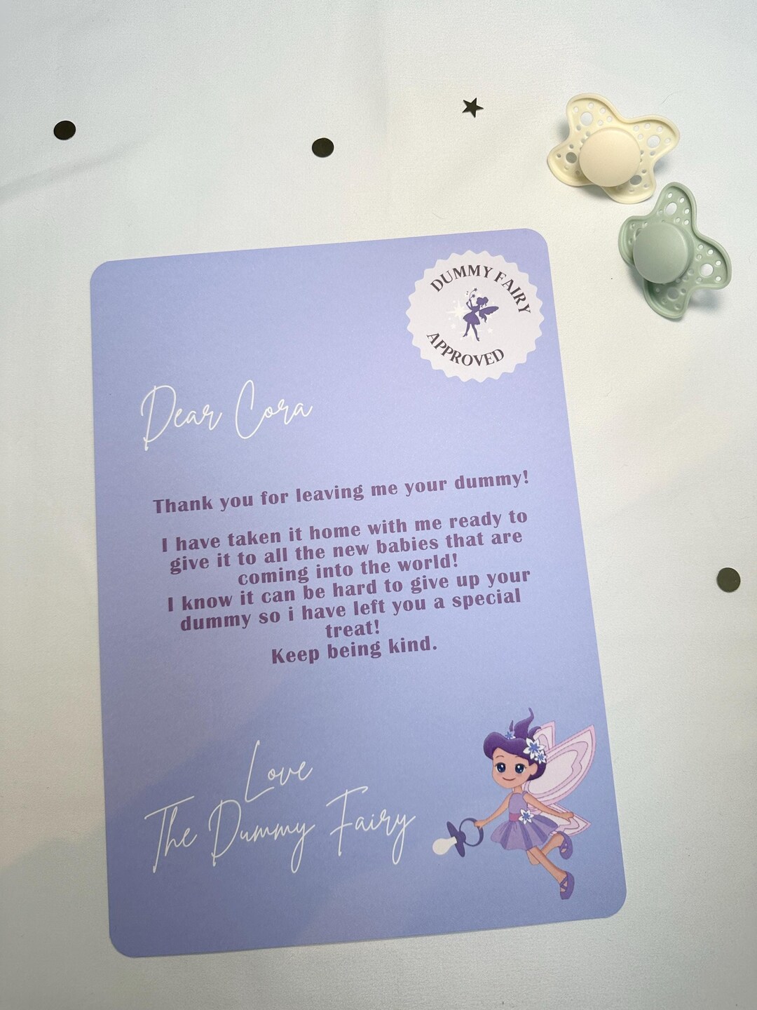 Personalised Dummy Fairy Letter, A4 Size, Printed on 300gsm Matte Card ...