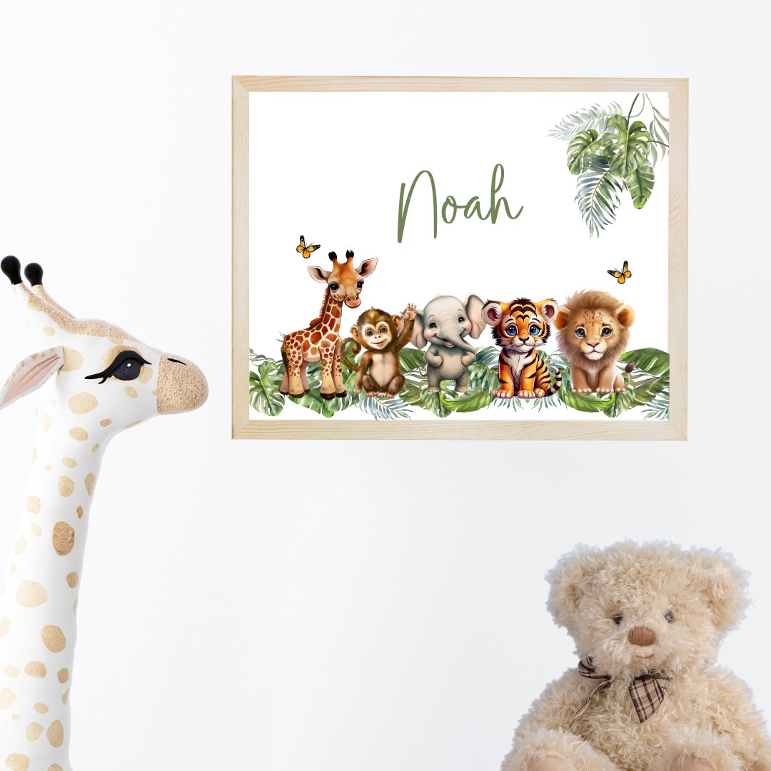 Jungle Nursery Name Sign Boy's Jungle Name Sign Jungle - Etsy