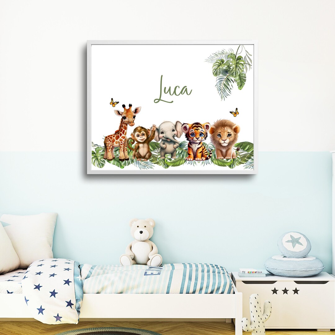 Jungle Nursery Name Sign Boy's Jungle Name Sign Jungle - Etsy