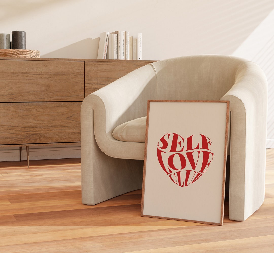 Red Heart Love Print Typography Poster Self Love Print Quote - Etsy