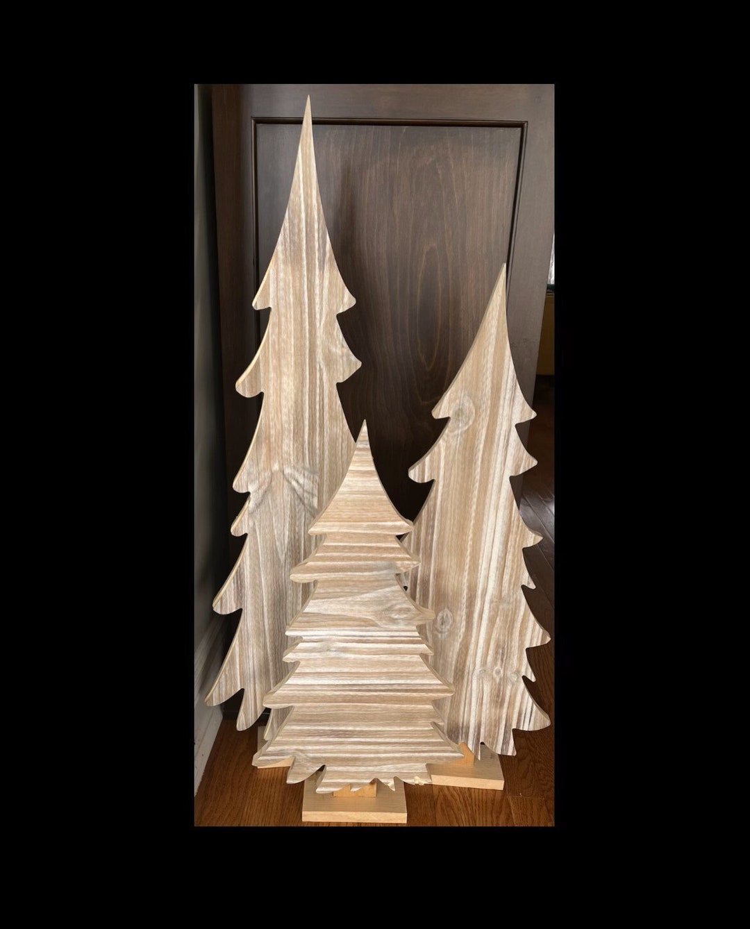 Natural Wood Christmas Tree Set: Rustic Farmhouse Decor - Etsy