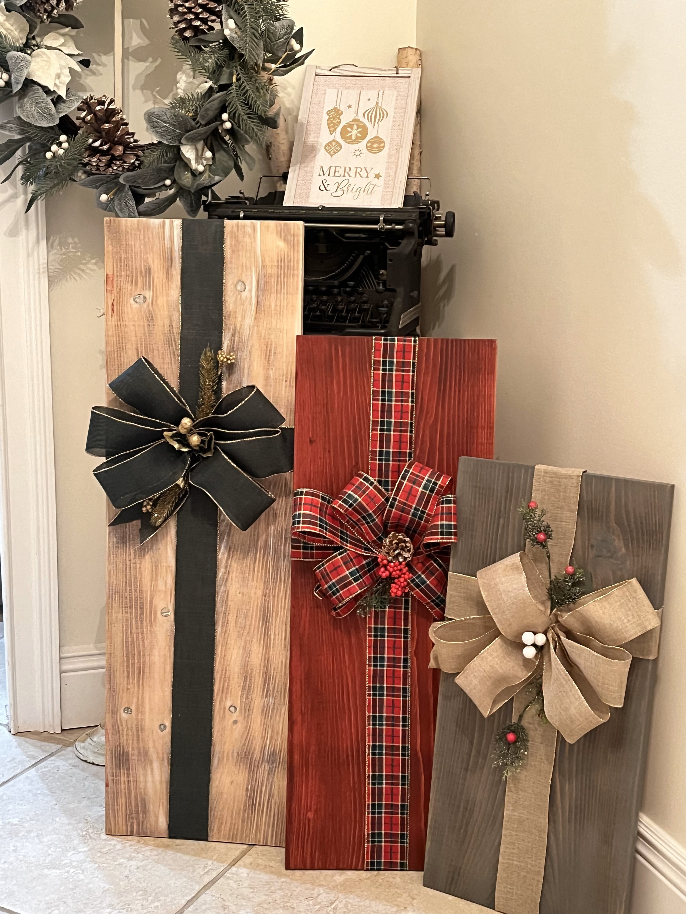 Rustic Wood Christmas Presents: Farmhouse Holiday Decor, Set of 3 - Etsy