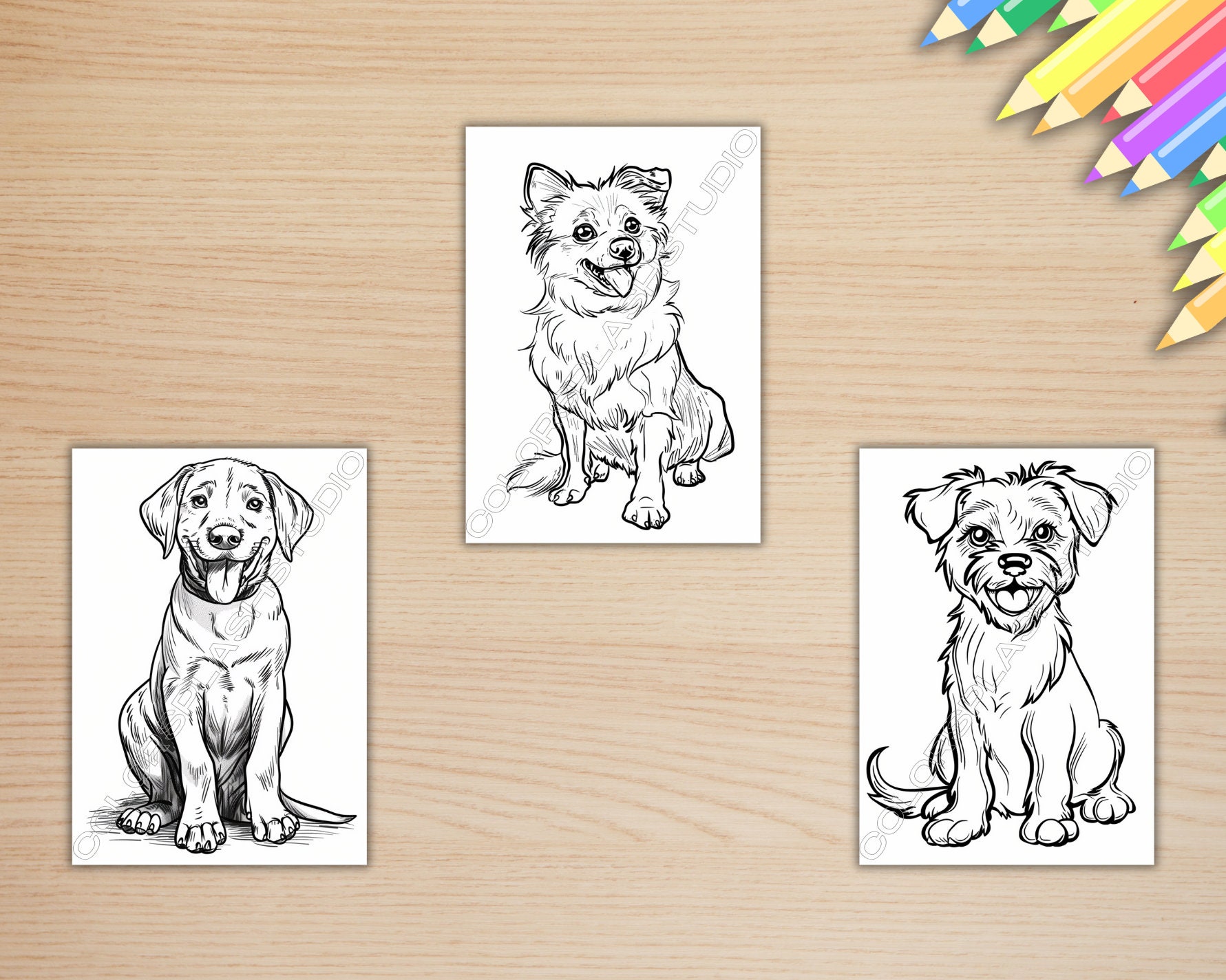 20 Adorable Cute Dogs Coloring Pages for Kids and Adults, Animal ...