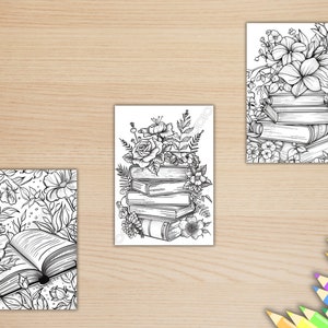 20 Blooming Floral Books Coloring Pages for Kid and Adults Digital ...