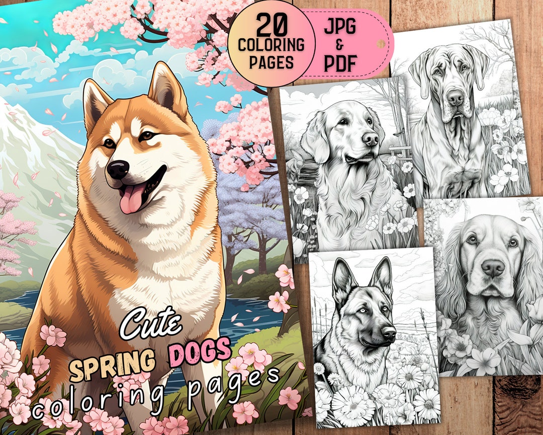 20 Spring Dogs Coloring Pages Pt.1 | Adult & Kids Coloring Pages ...