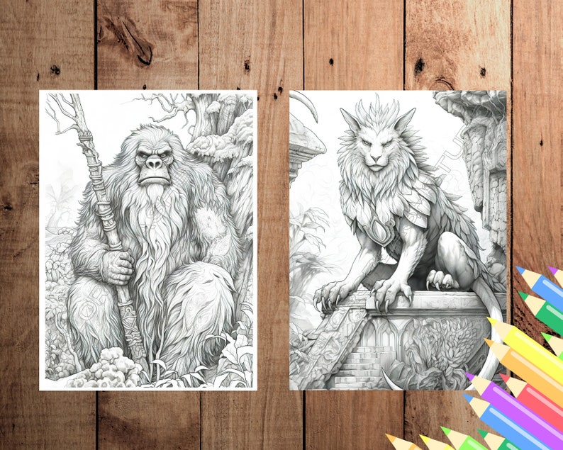 12 Mythical Creatures Coloring Book Pt.1 | Adult & Kids Coloring Pages ...