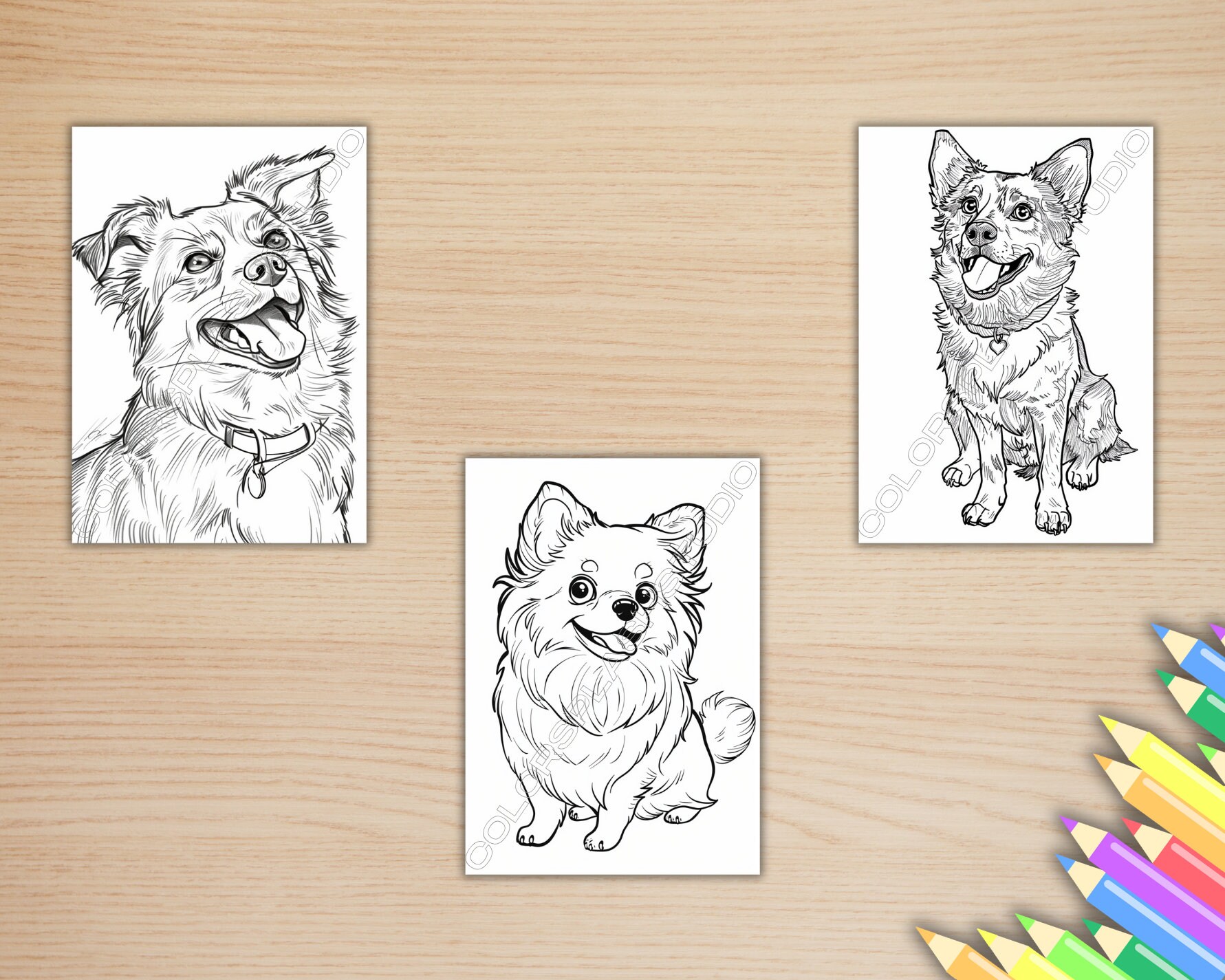 20 Adorable Cute Dogs Coloring Pages for Kids and Adults, Animal ...