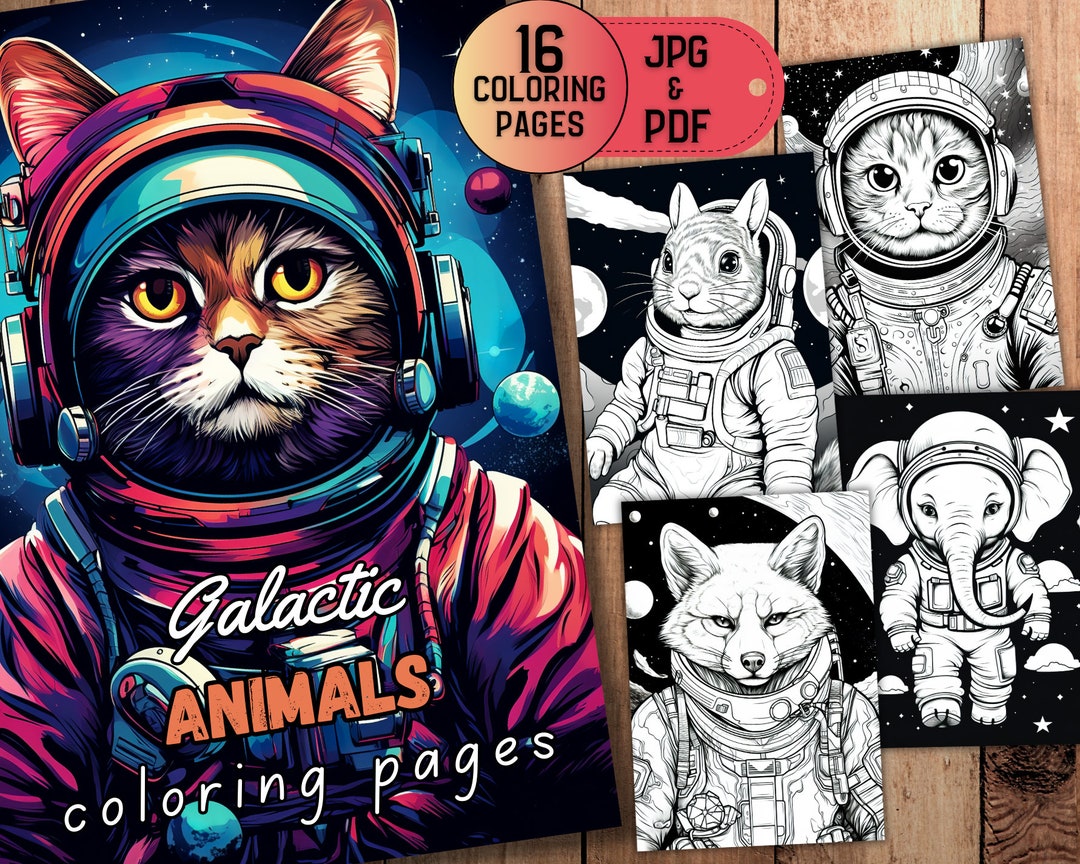16 Space Animals Adventure Coloring Pages | Adult & Kids Coloring Pages ...