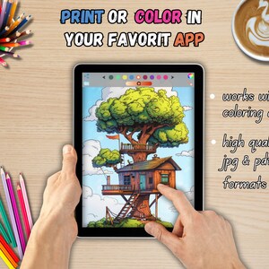 20 Treehouse Coloring Book for Kids and Adults, Printable Coloring ...