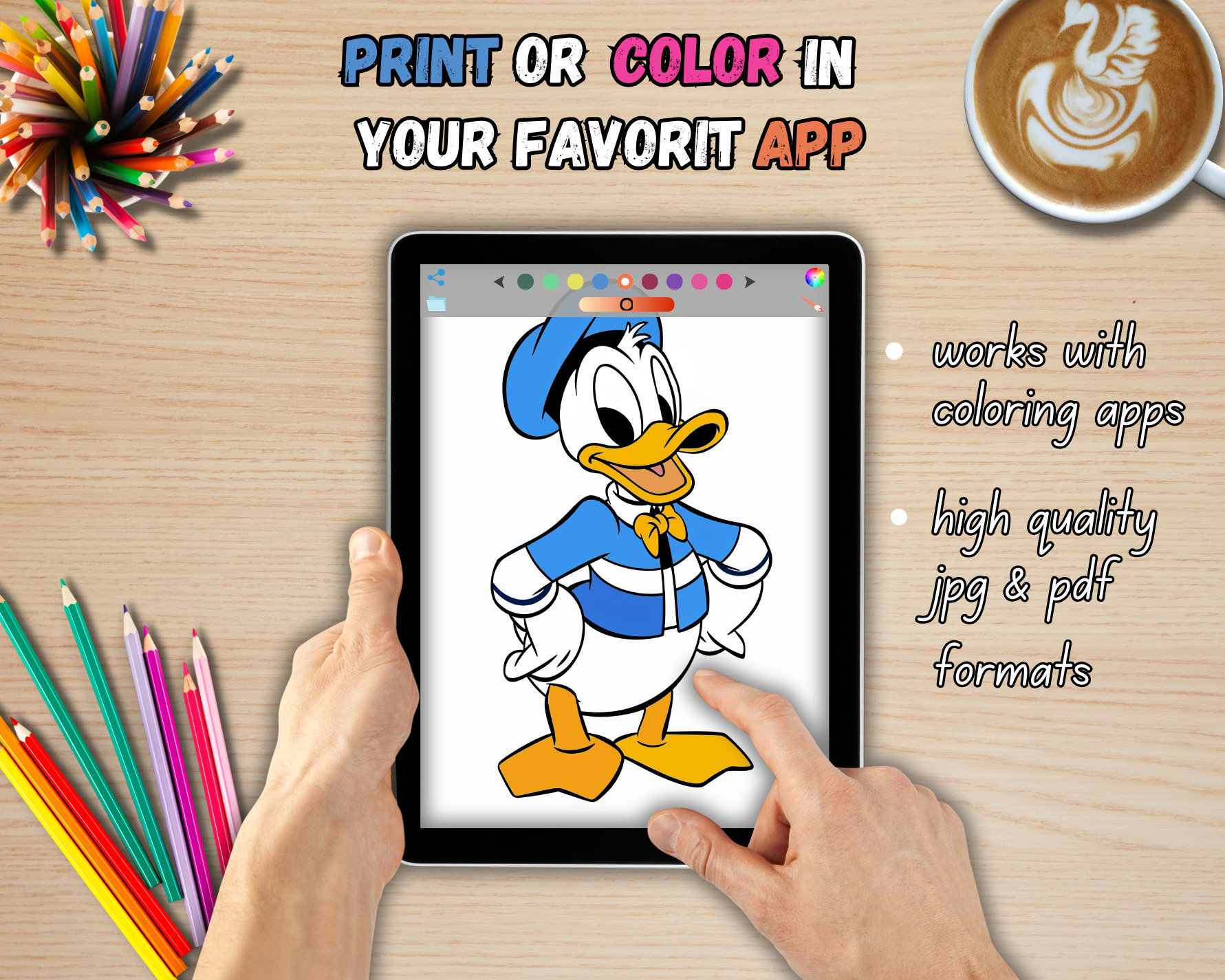 20 Cartoon Characters Coloring Book for Kids and Adults, Fantasy ...