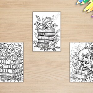 20 Blooming Floral Books Coloring Pages for Kid and Adults Digital ...