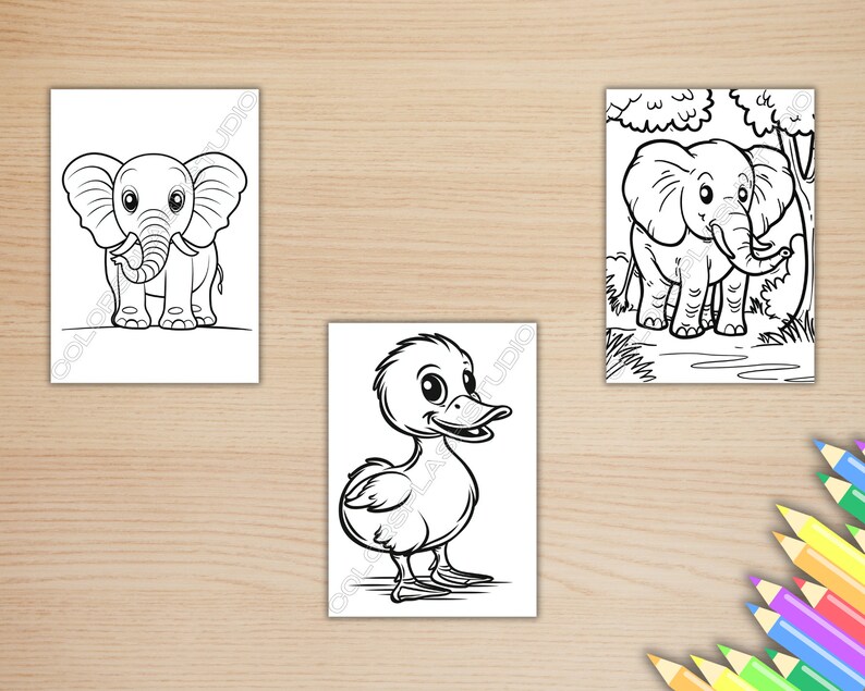 20 Cute Animals Coloring Pages for Kids and Adults, Enchanted Animals ...
