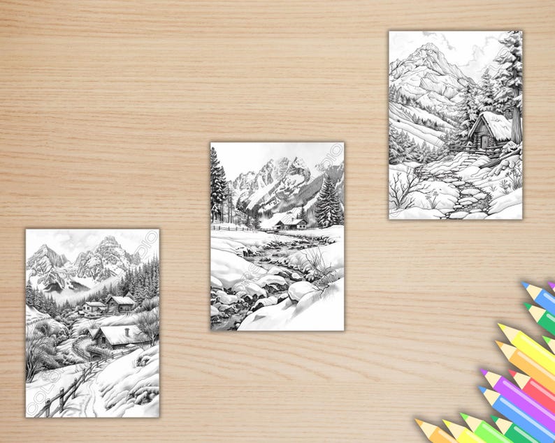 20 Beautiful Alps Landscape Coloring Pages Made for Kids and Adults ...