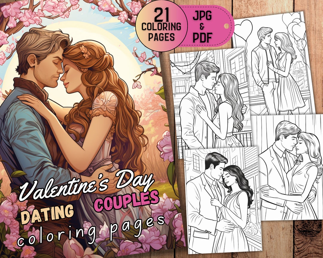 22 Valentine's Day Dates Coloring Pages, Couples Dating Coloring Pages ...