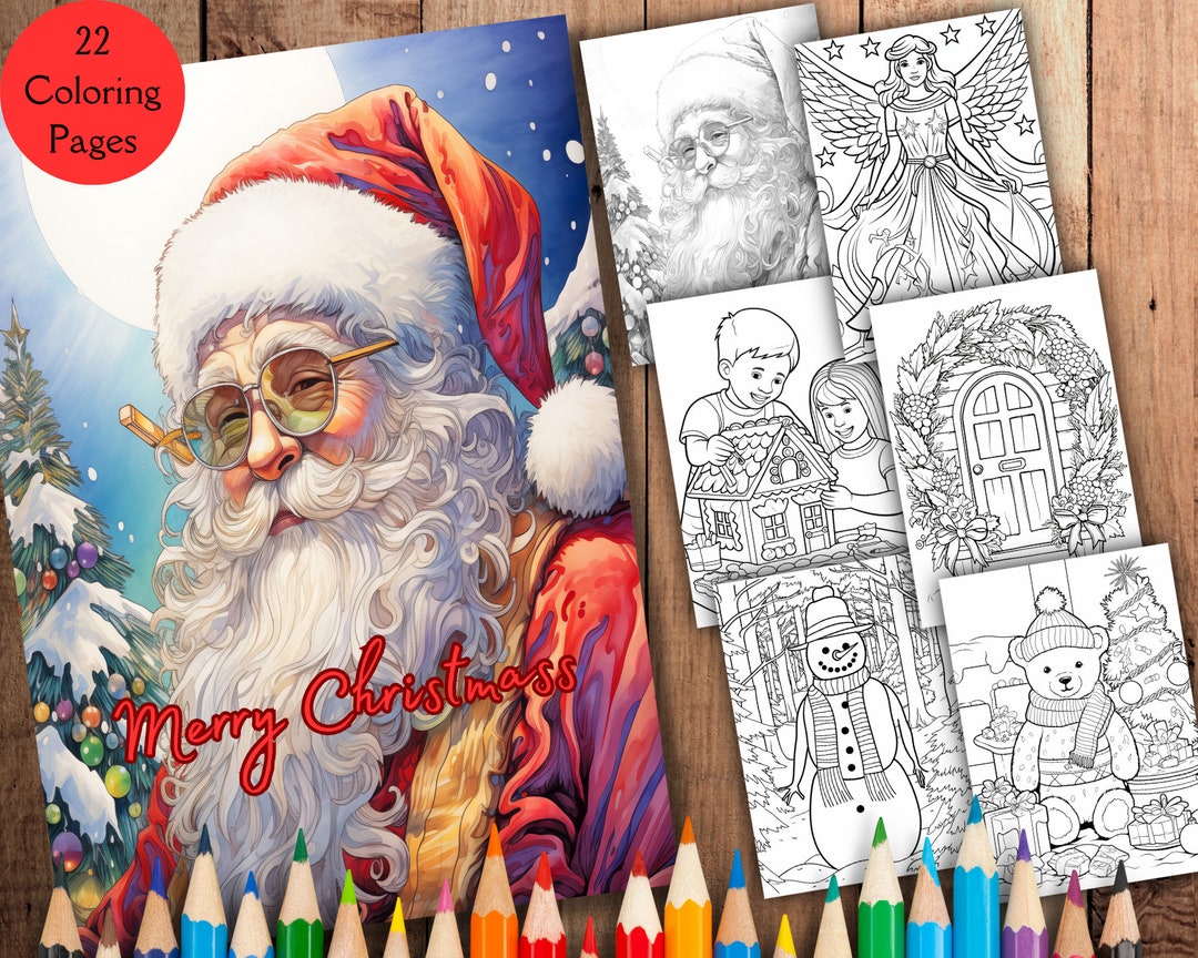 22 Festive Christmas Coloring Pages Pt.3 Adult Kids Coloring - Etsy