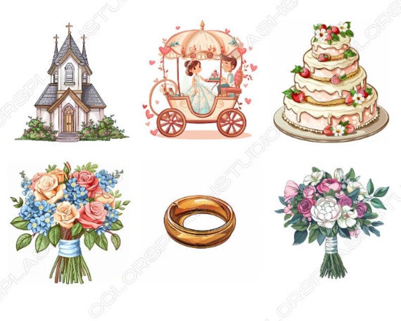 28 High Quality Wedding Cliparts for Scrapbooking, Invite Cards and ...