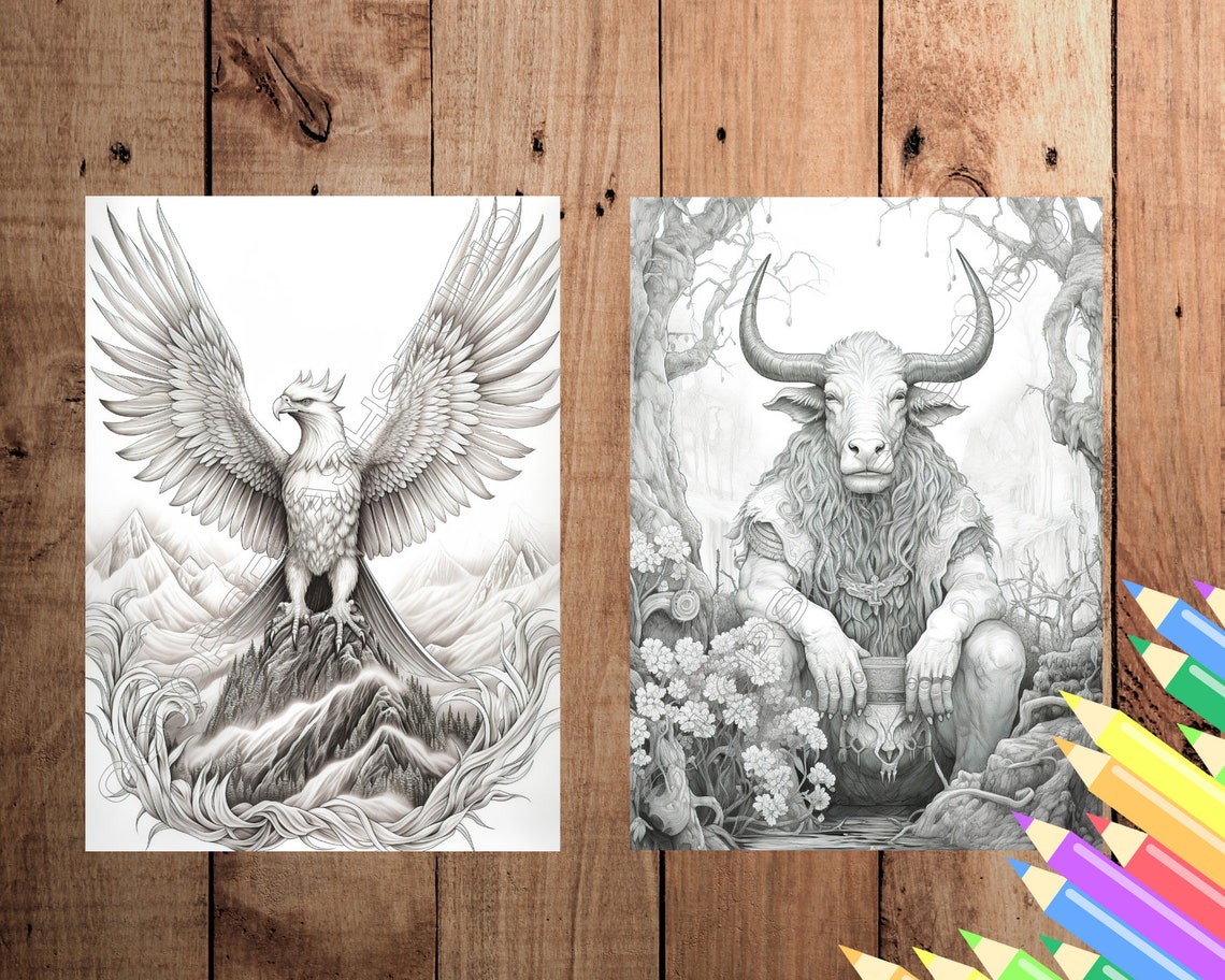 12 Mythical Creatures Coloring Book Pt.1 | Adult & Kids Coloring Pages ...