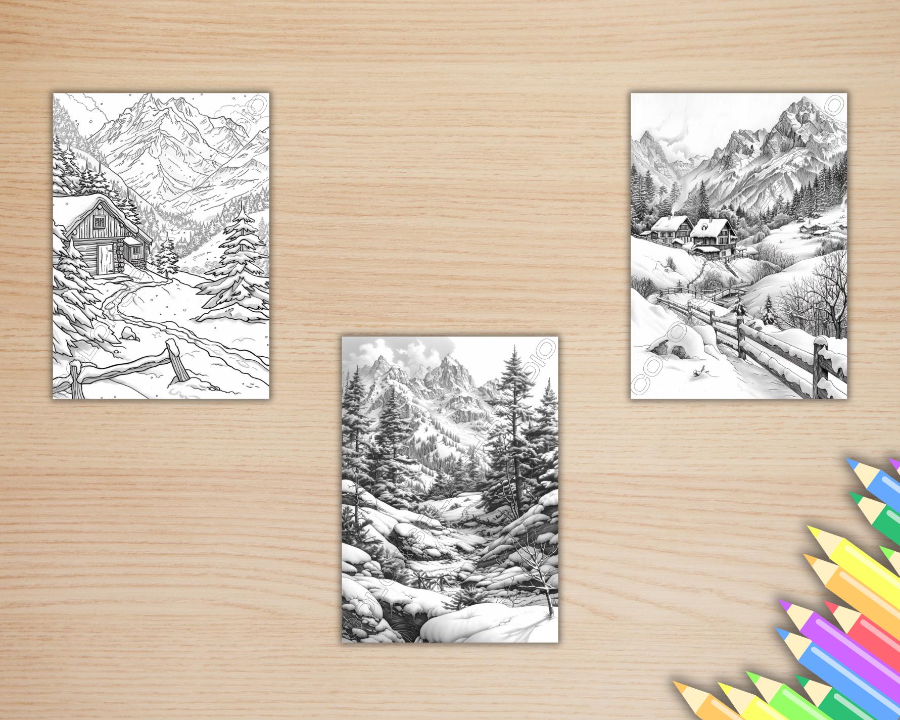 20 Beautiful Alps Landscape Coloring Pages Made for Kids and Adults ...