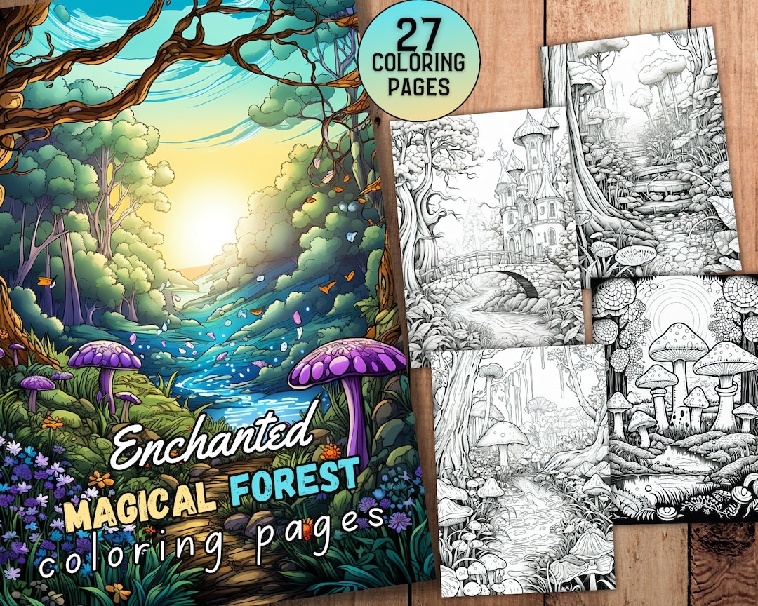 27 Enchanted Magical Forest Coloring Pages | Adult & Kids Coloring ...