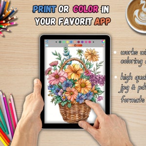 40 Spring Coloring Book Bundle for Kids and Adults, Floral, Flower ...