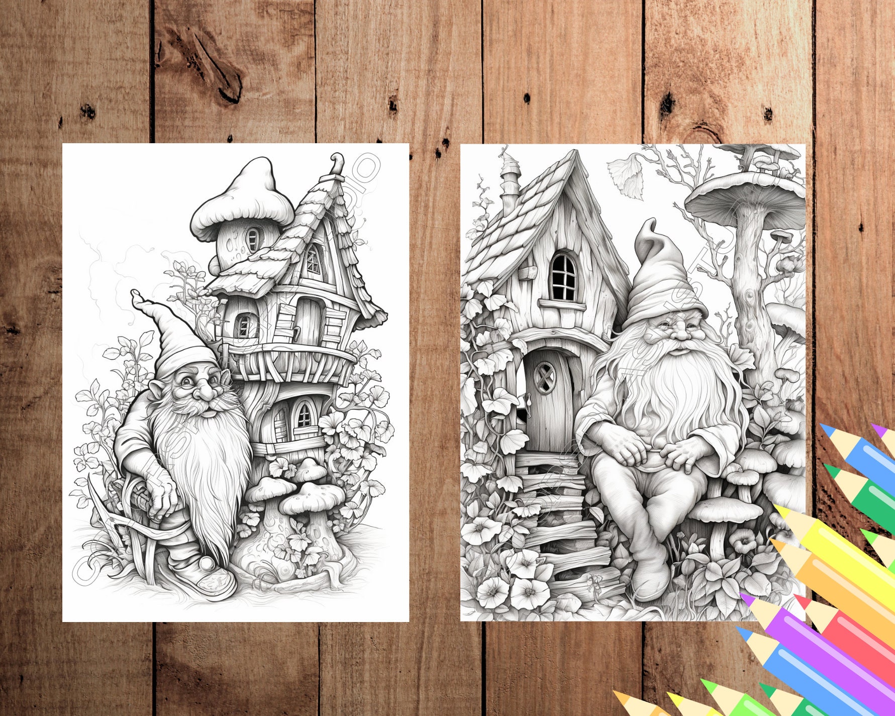 12 Gnome With Fairy Homes Coloring Pages - Fantasy Coloring Pages ...