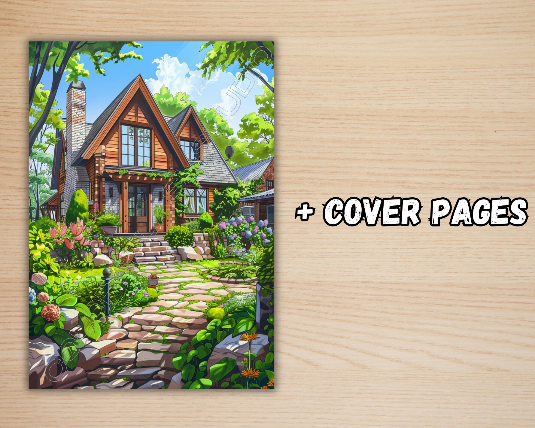 20 Beautiful Cottages With Garden Coloring Pages, Creative Coloring ...