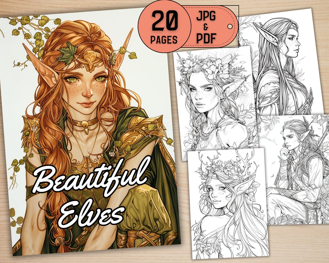 20 Beautiful Elves Coloring Pages Made for Kid and Adult, Fantasy ...