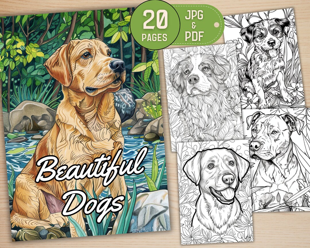 20 Beautiful Dogs Coloring Pages Made for Kids and Adults, Animal ...