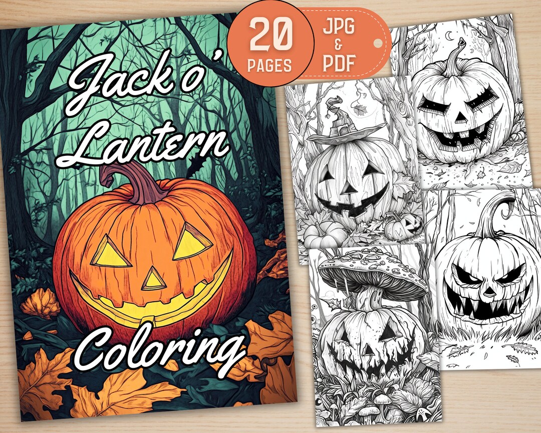20 Jack O' Lantern Coloring Pages Made for Kids and Adults, Halloween ...