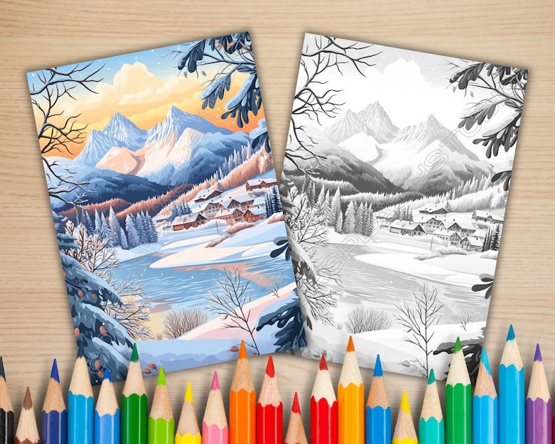 20 Beautiful Alps Landscape Coloring Pages Made for Kids and Adults ...