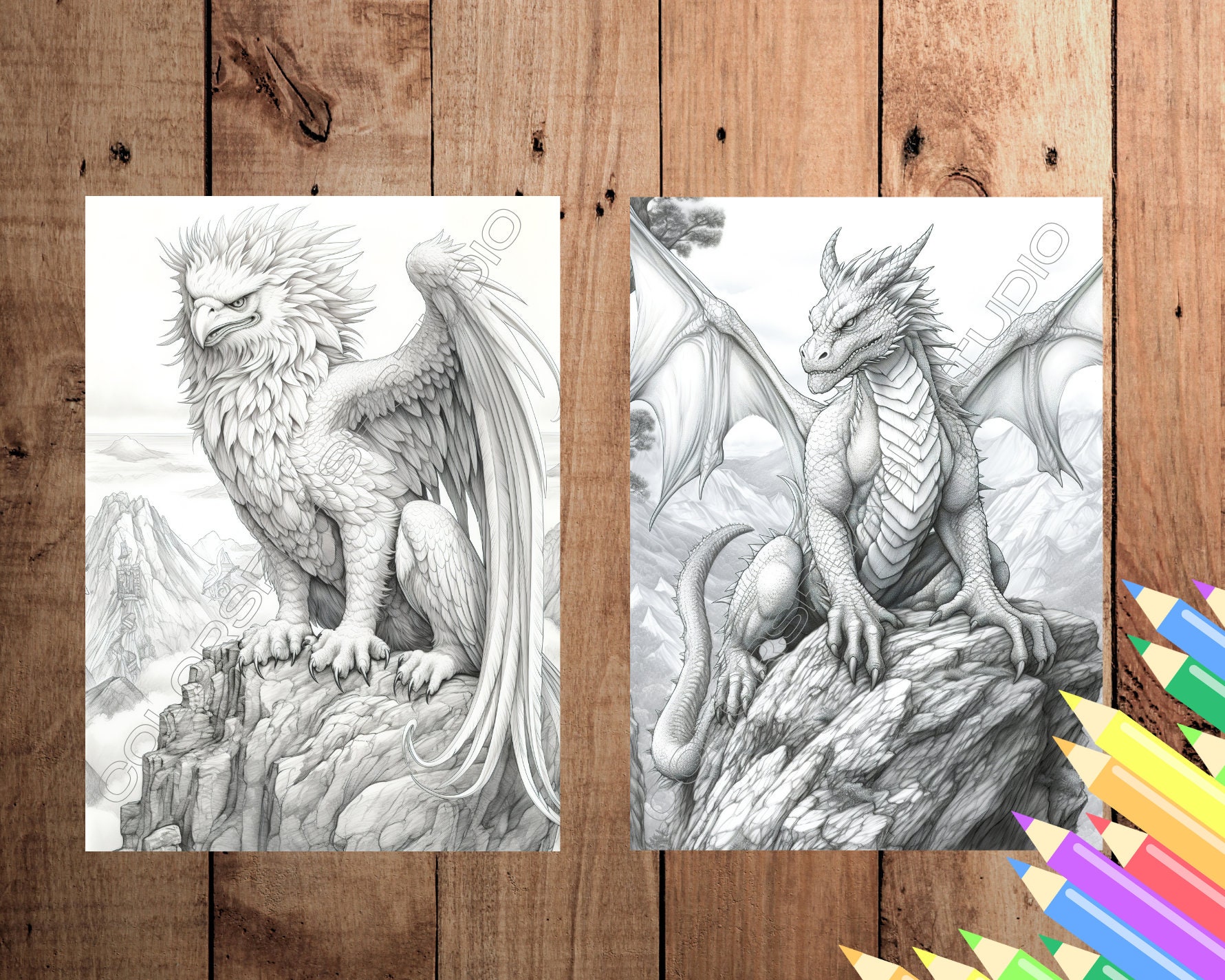 12 Mythical Creatures Coloring Book Pt.1 | Adult & Kids Coloring Pages ...